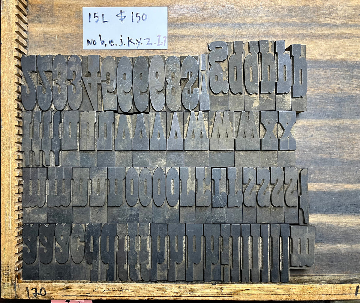 Lot 02 - 15 Pica Slab Serif Lower Case & Numbers – Type High Letterpress