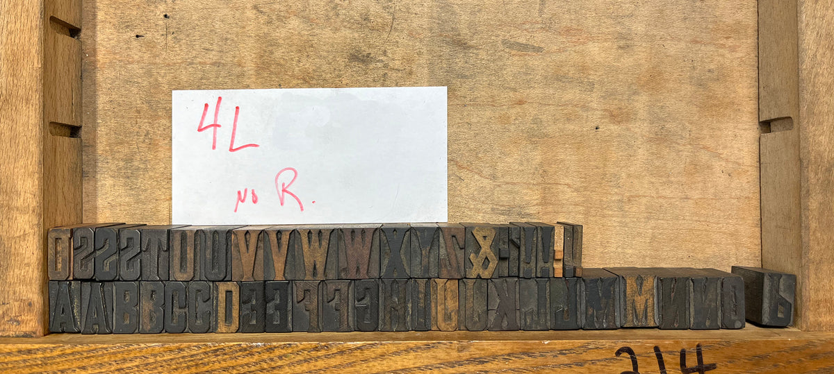 Lot 59 - 4 Pica Latin Condensed Wood Type – Type High Letterpress