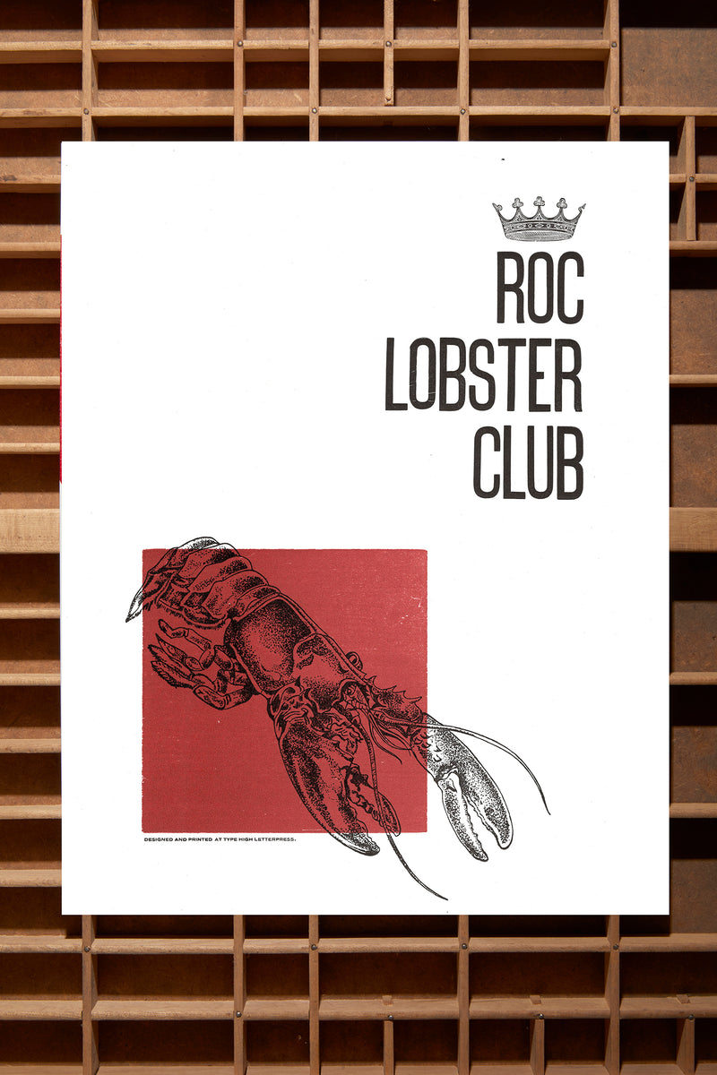 Roc Lobster Club Letterpress Poster – Type High Letterpress