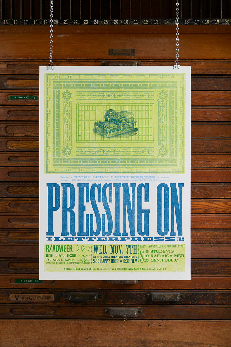 Pressing On Letterpress Movie Letterpress Poster – Type High Letterpress